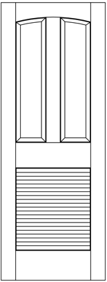 Interior - 2 Panel Raised Arch over Louver - Woodport Doors