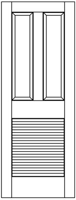 Interior - 2 Panel Raised over Louver - Woodport Doors