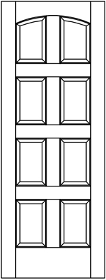 Interior - 8 Panel Raised Contemporary Arch - Woodport Doors