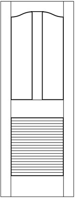 Interior - 2 Panel Flat Eyebrow over Louver - Woodport Doors