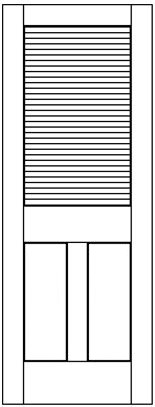 Interior - Louver over 2 Panel Flat - Woodport Doors