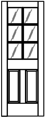 Interior - 6 Lite over 2 Panel Raised - Half Lite - Woodport Doors
